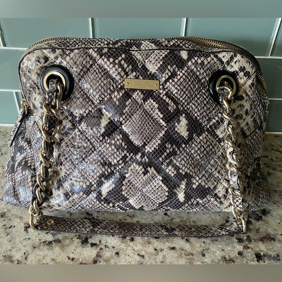 kate spade | Bags | Kate Spade Gold Coast Maryanne Quilted Snakeskin Python Leather ...